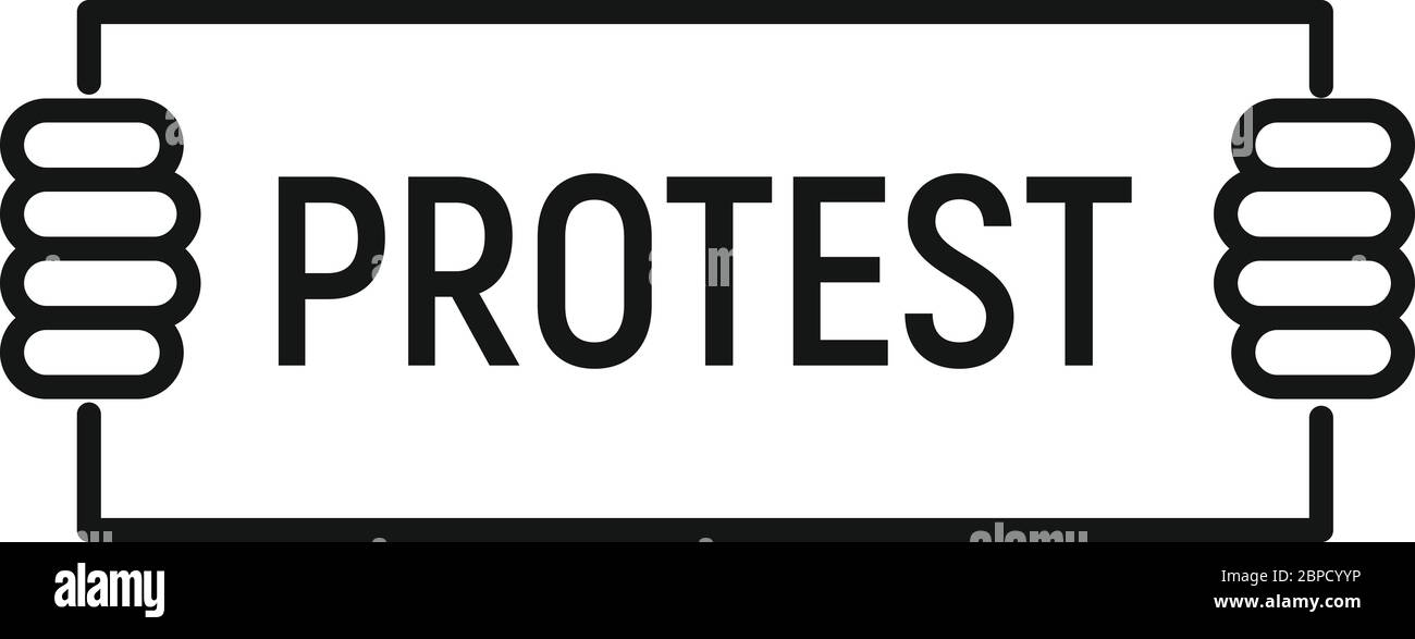 Protest hands icon. Outline protest hands vector icon for web design ...