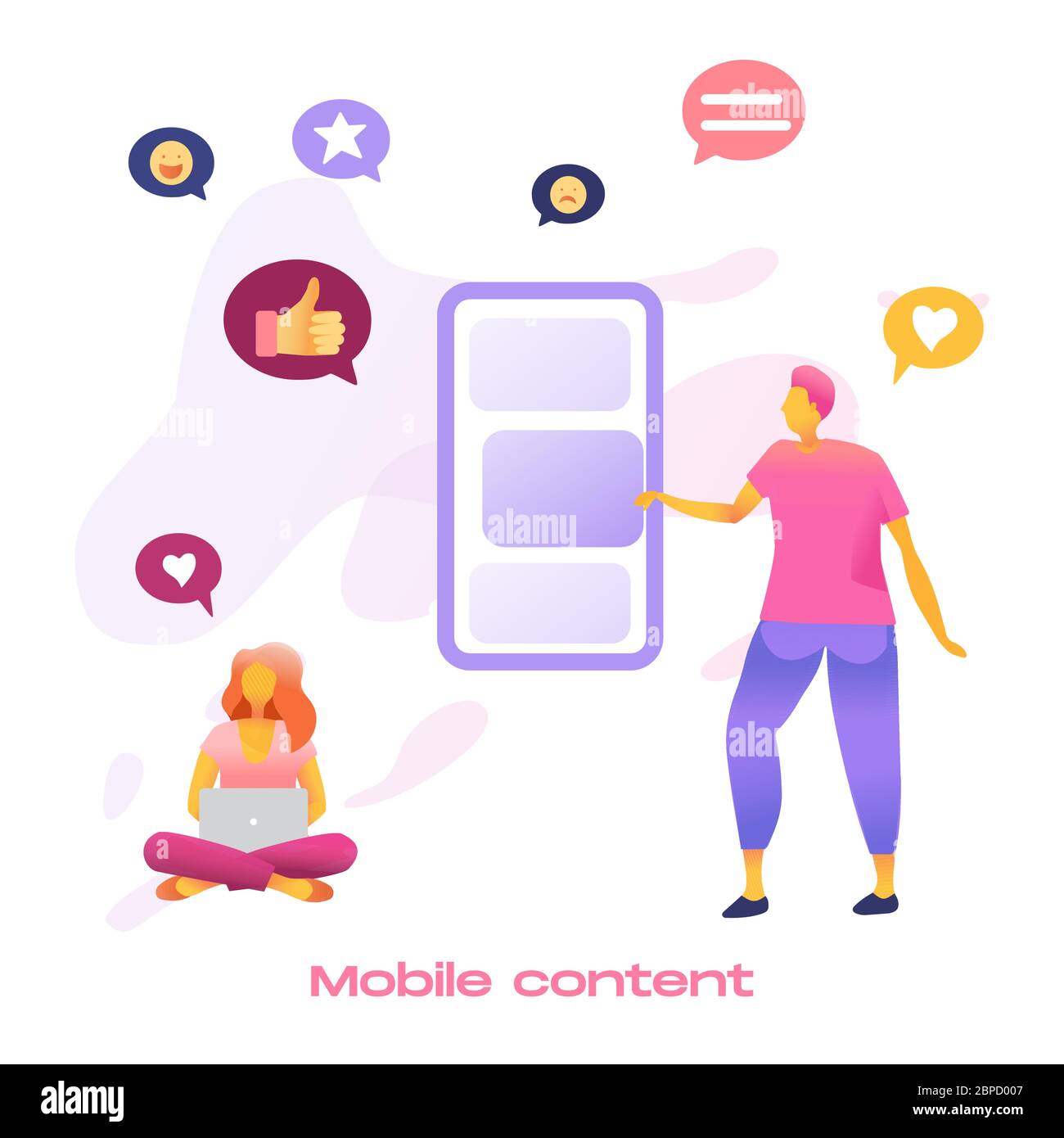 Business people creative team creating mobile content on huge ... Business people creative team creating mobile content on huge ...
