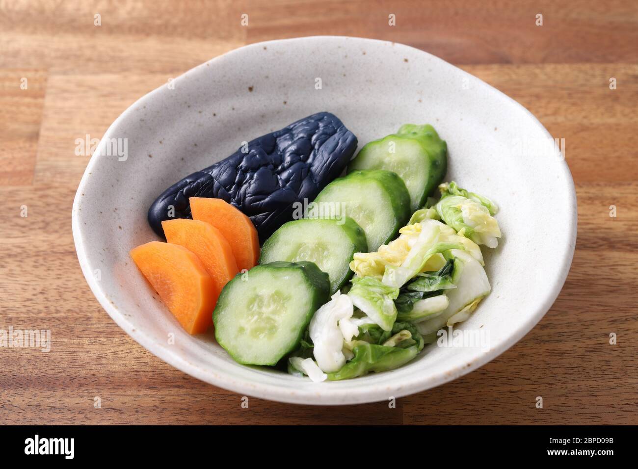 Japanese traditional food, Vegetables salt pickled tsukemono in a dish ...