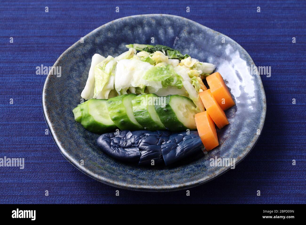 Japanese traditional food, Vegetables salt pickled tsukemono in a dish ...