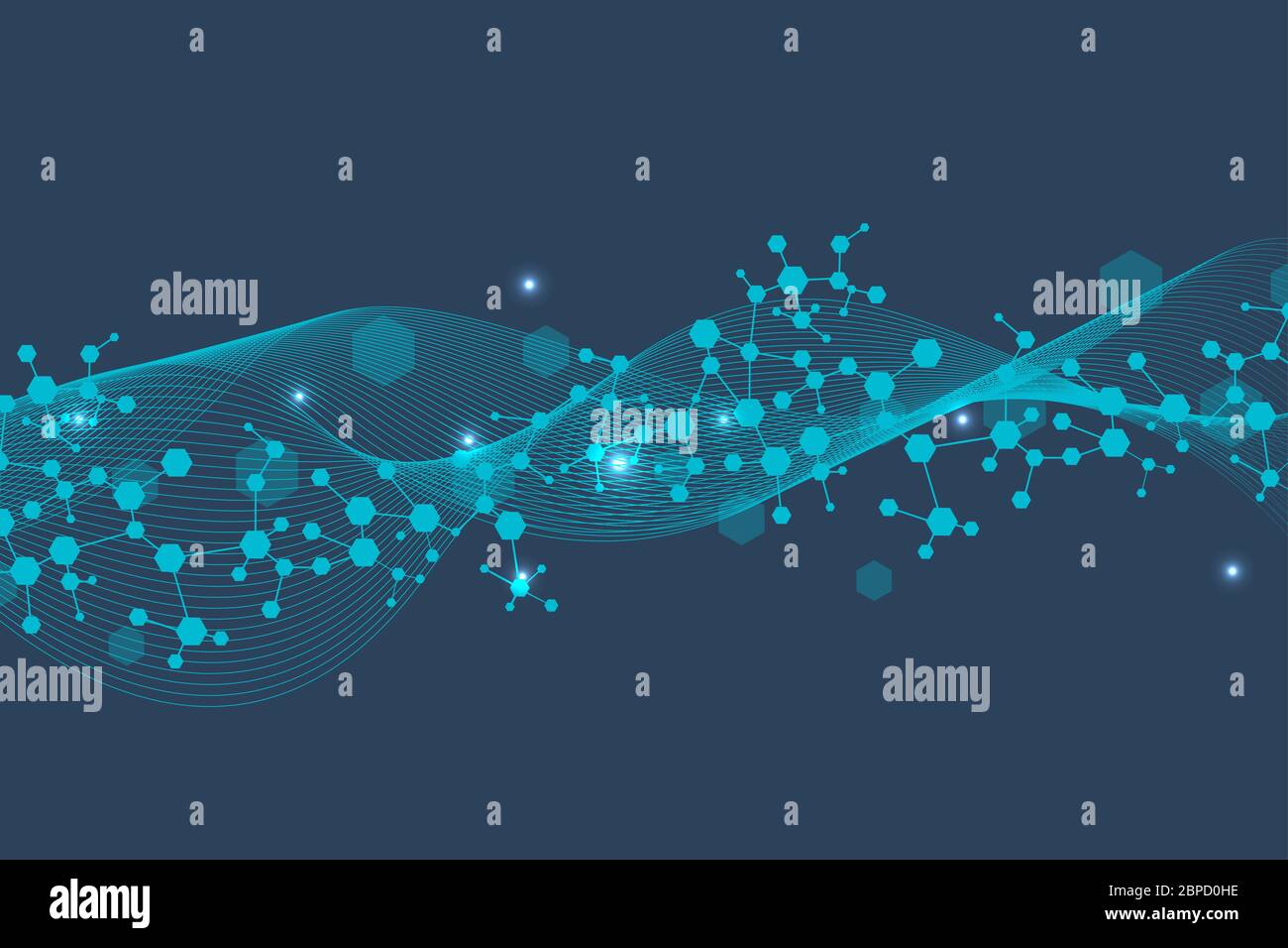 Structure molecule and communication. Dna, atom, neurons. Scientific ...