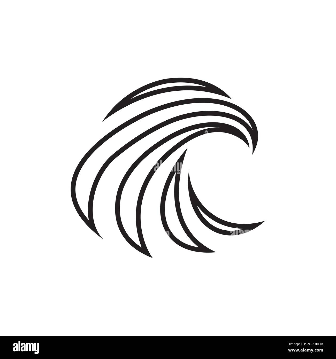 abstract swoosh lines shaped eagle head. creative icon. vector ...