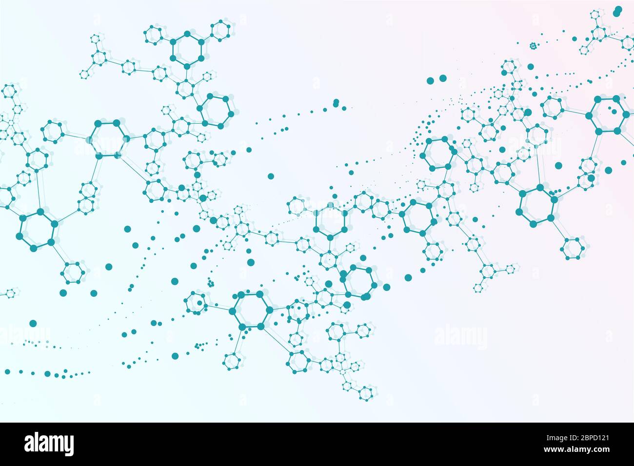 Science network pattern, connecting lines and dots. Technology hexagons ...