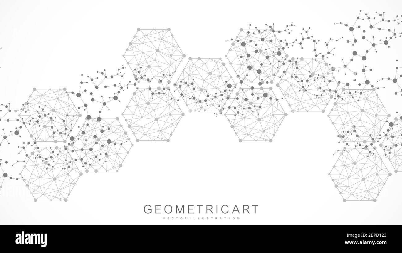 Hexagonal Abstract Background Big Data Visualization Global Network