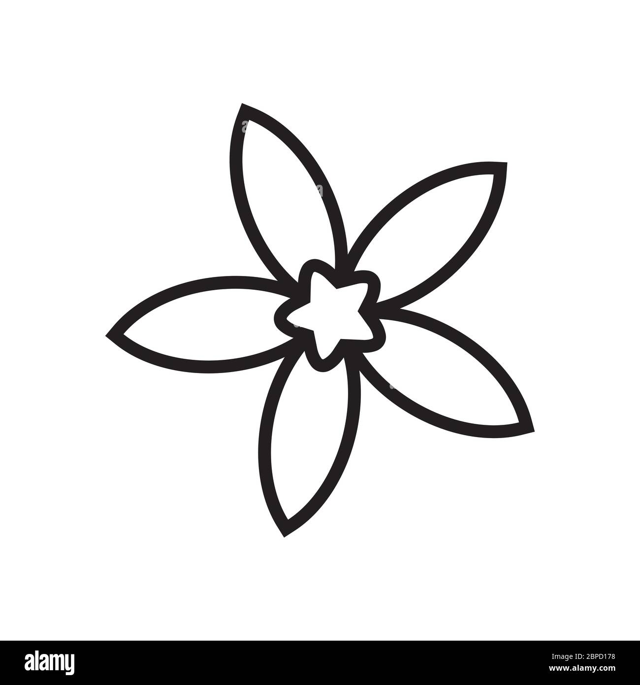 simple lines icon jasmine design vector isolated on white background ...