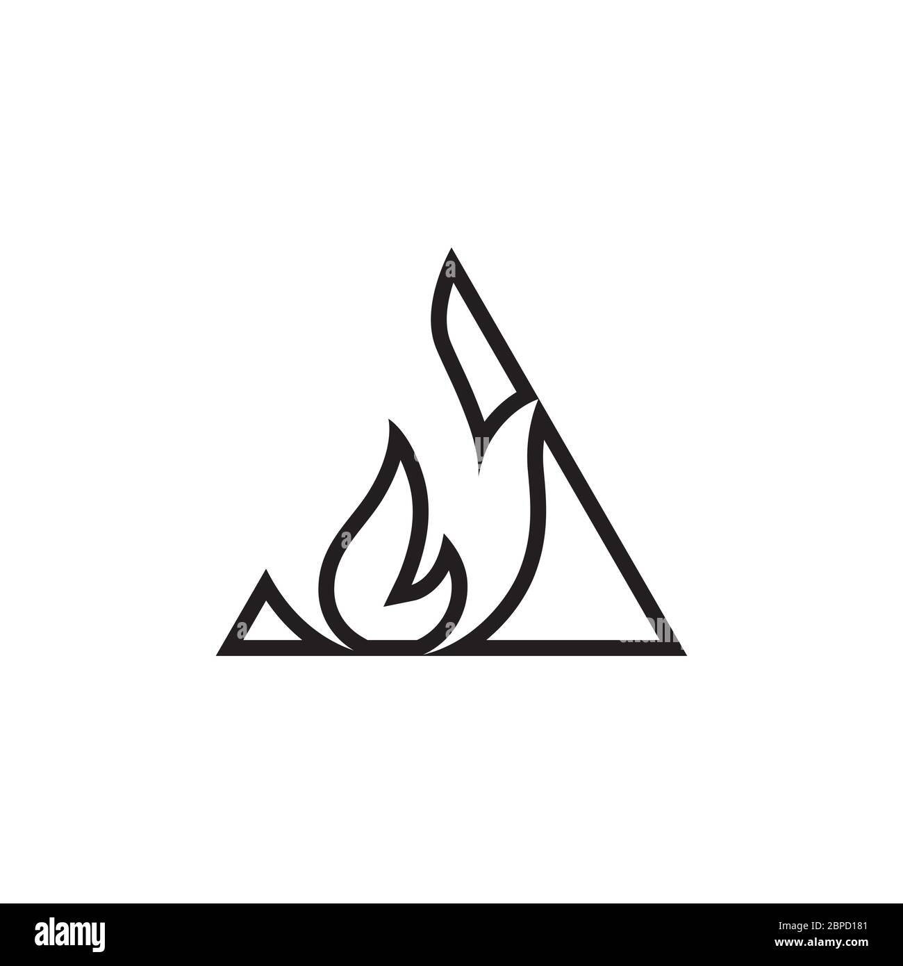 triangle fire lines logo concept. creative icon. vector illustration ...