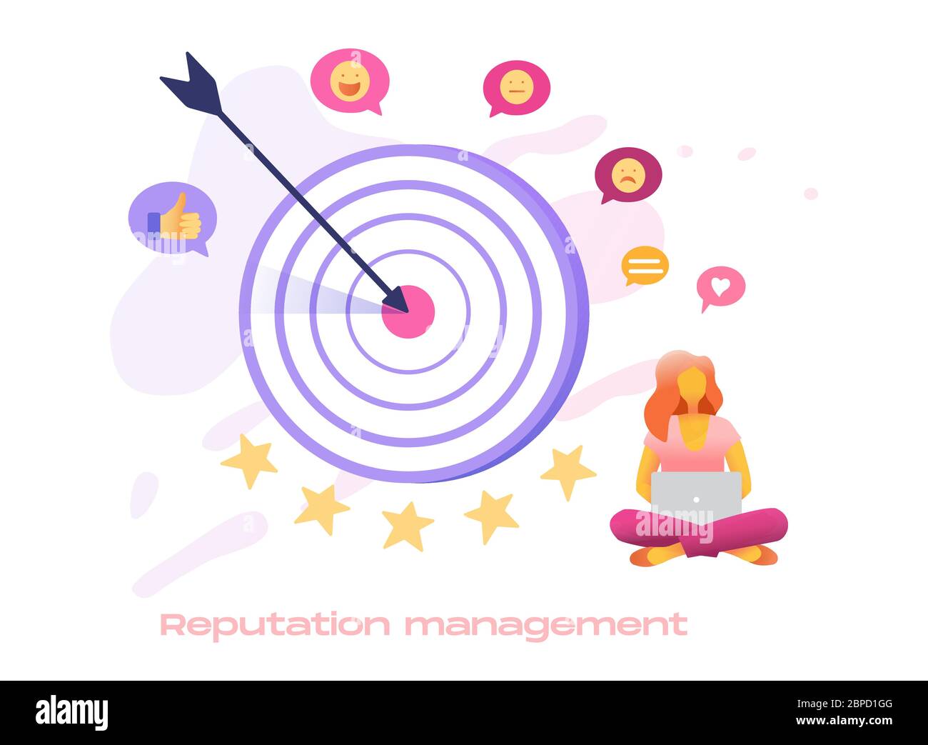 Reputation management icon set for search engine optimization service ...