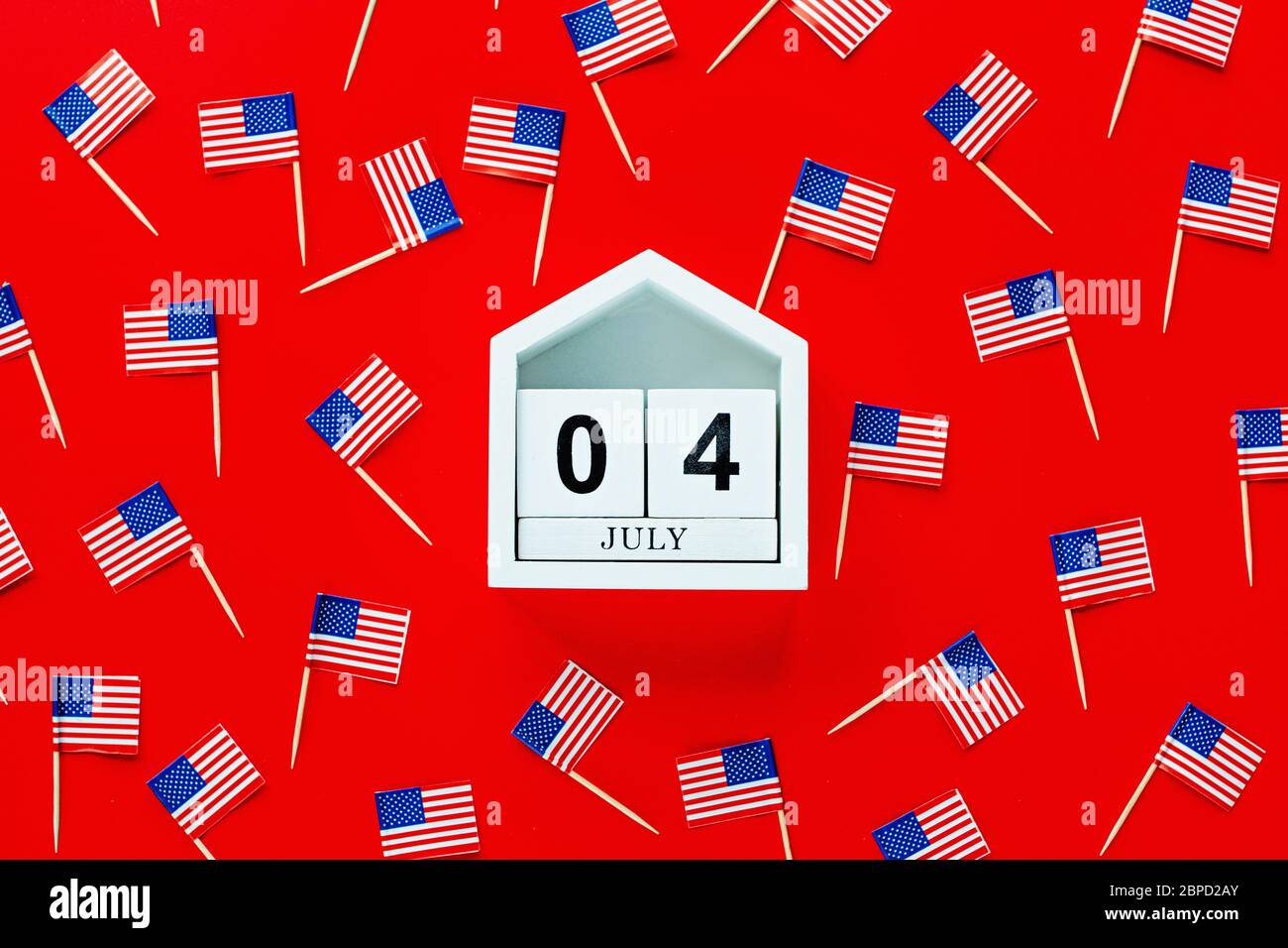 July 4 flat color calendar hi-res stock photography and images - Alamy