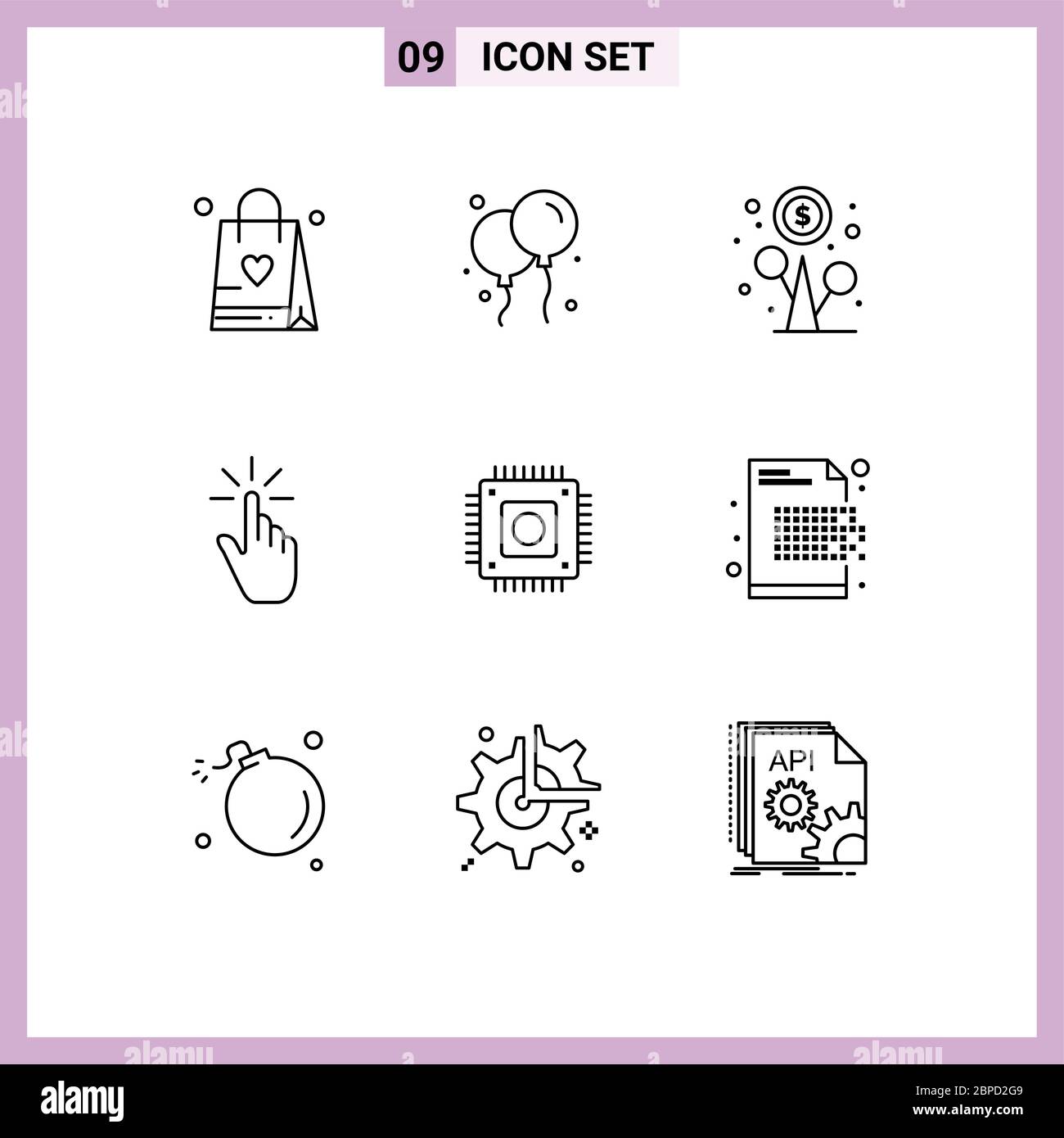 Stock Vector Icon Pack of 9 Line Signs and Symbols for hardware, tap ...