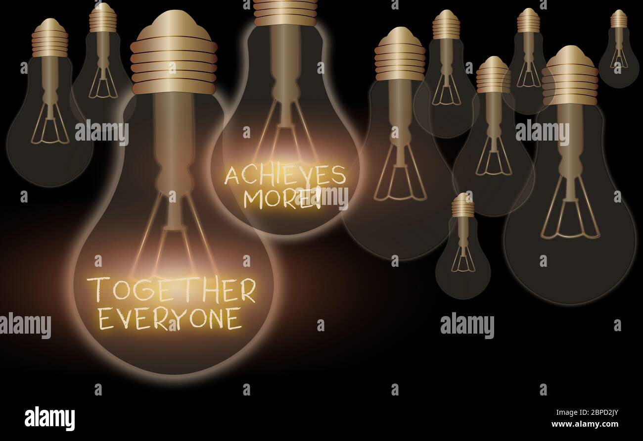 Handwriting text Together Everyone Achieves More. Conceptual photo ...