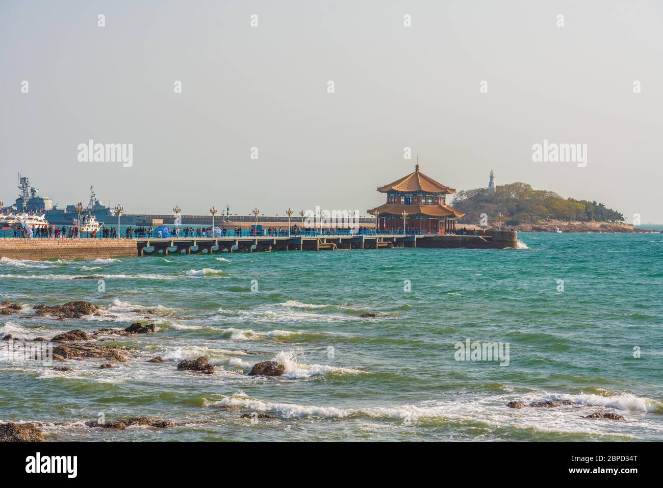 QINGDAO, CHINA - NOVEMBER 12: View of Zhanqiao Pier, a famous travel ...