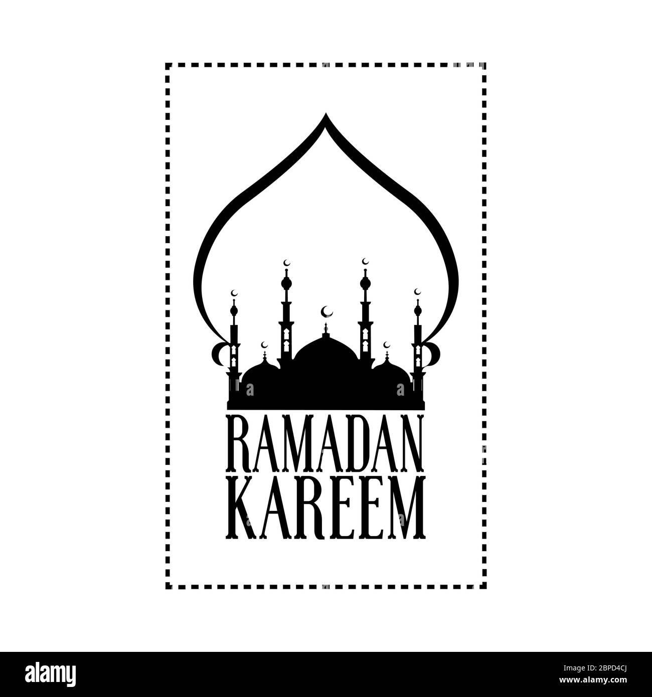 Illustration ramadan greeting card Black and White Stock Photos ...