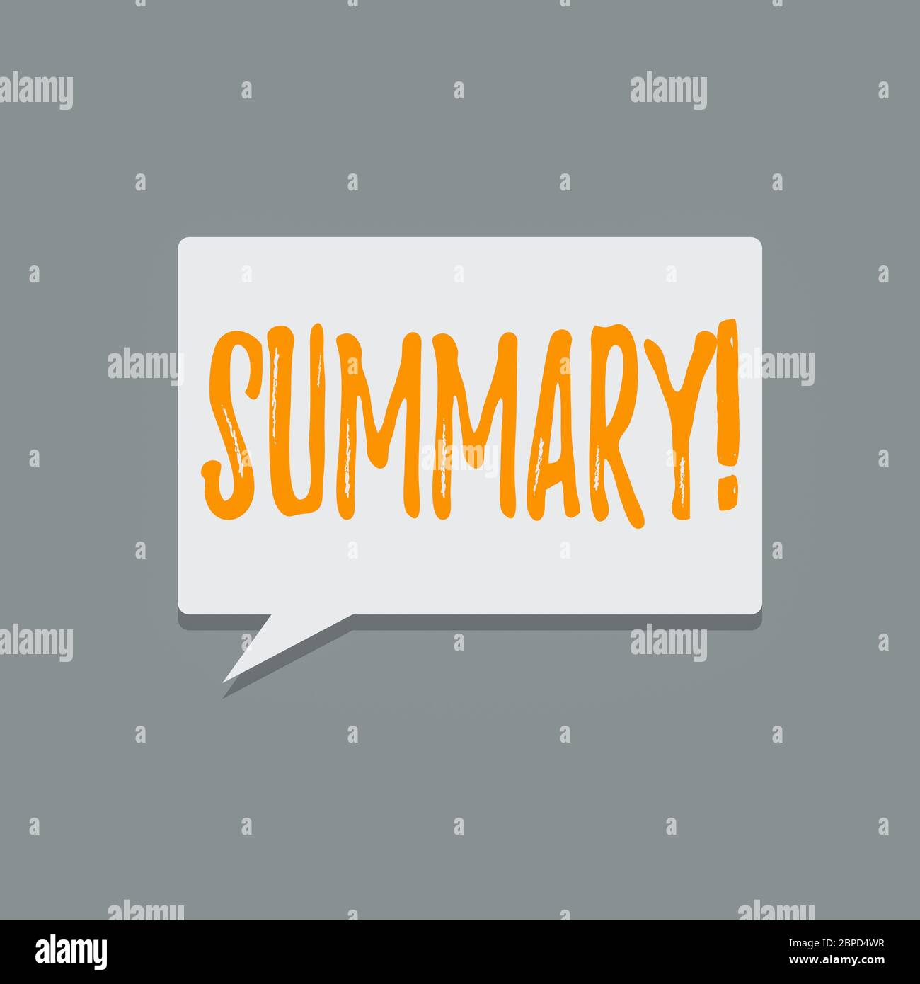 Handwriting text Summary. Conceptual photo a brief statement or account ...