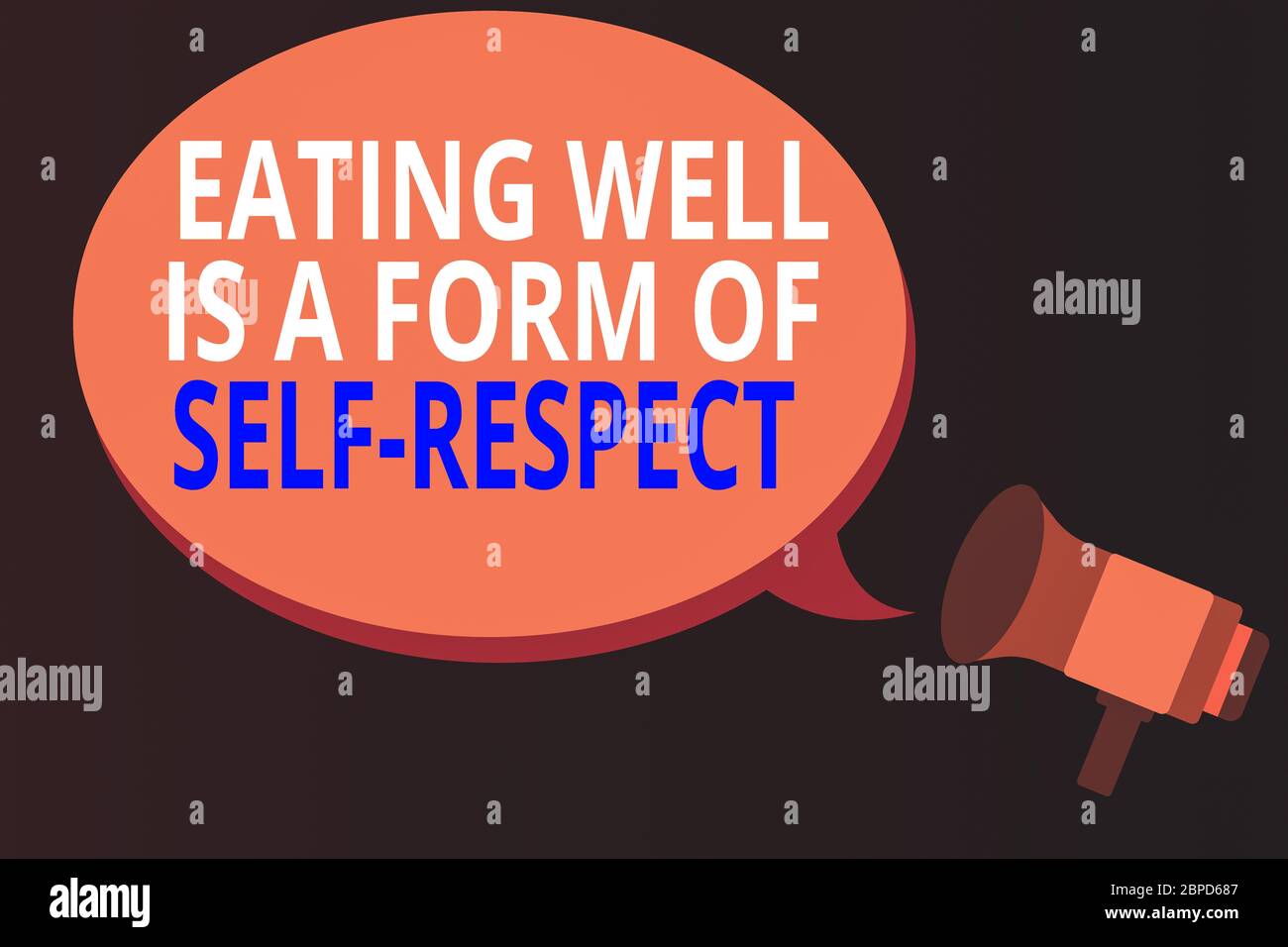 Conceptual hand writing showing Eating Well Is A Form Of Self Respect ...