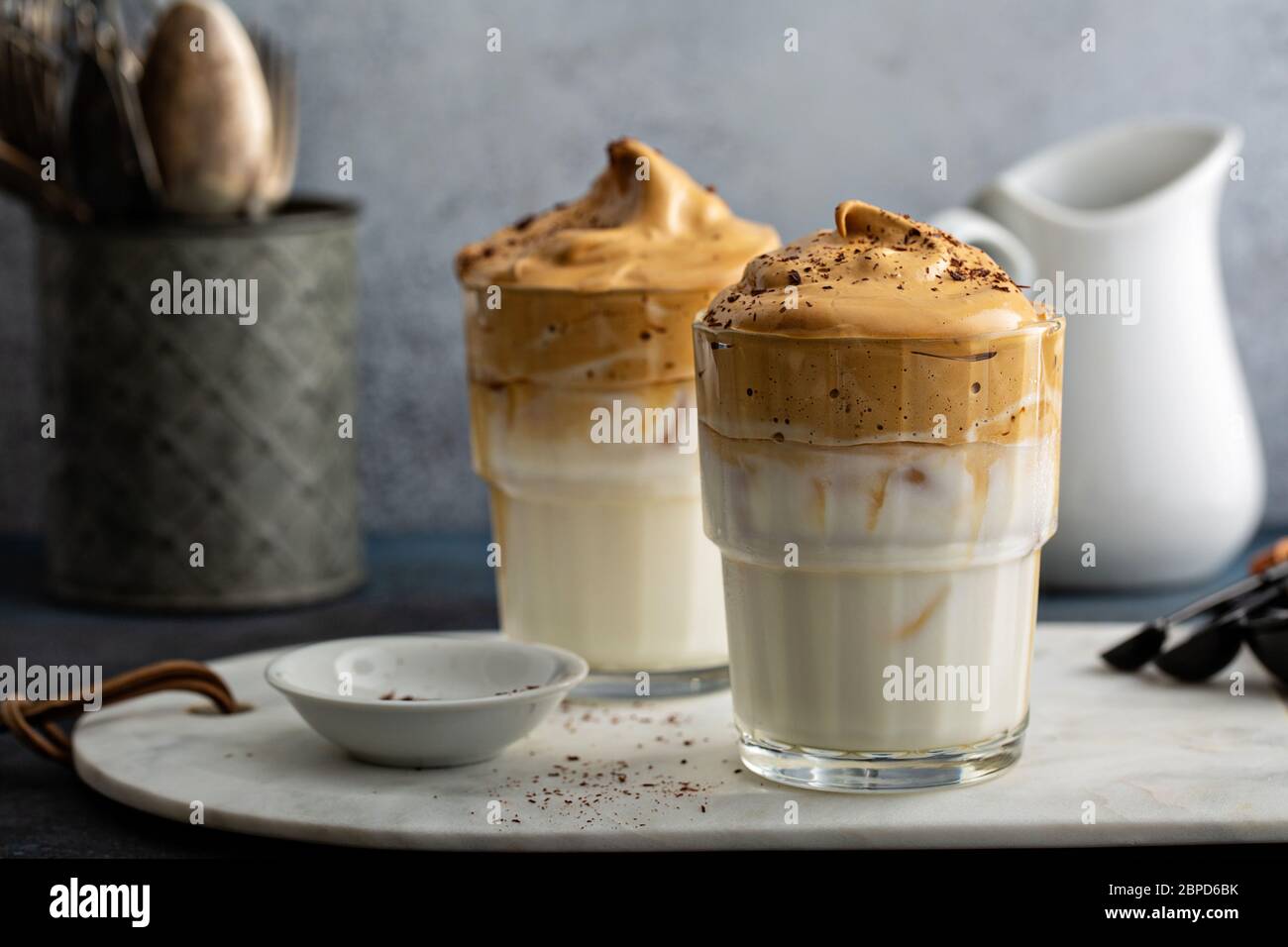 Dalgona coffee or whipped instant coffee Stock Photo - Alamy