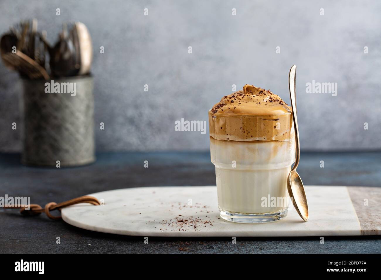Dalgona coffee or whipped instant coffee Stock Photo - Alamy
