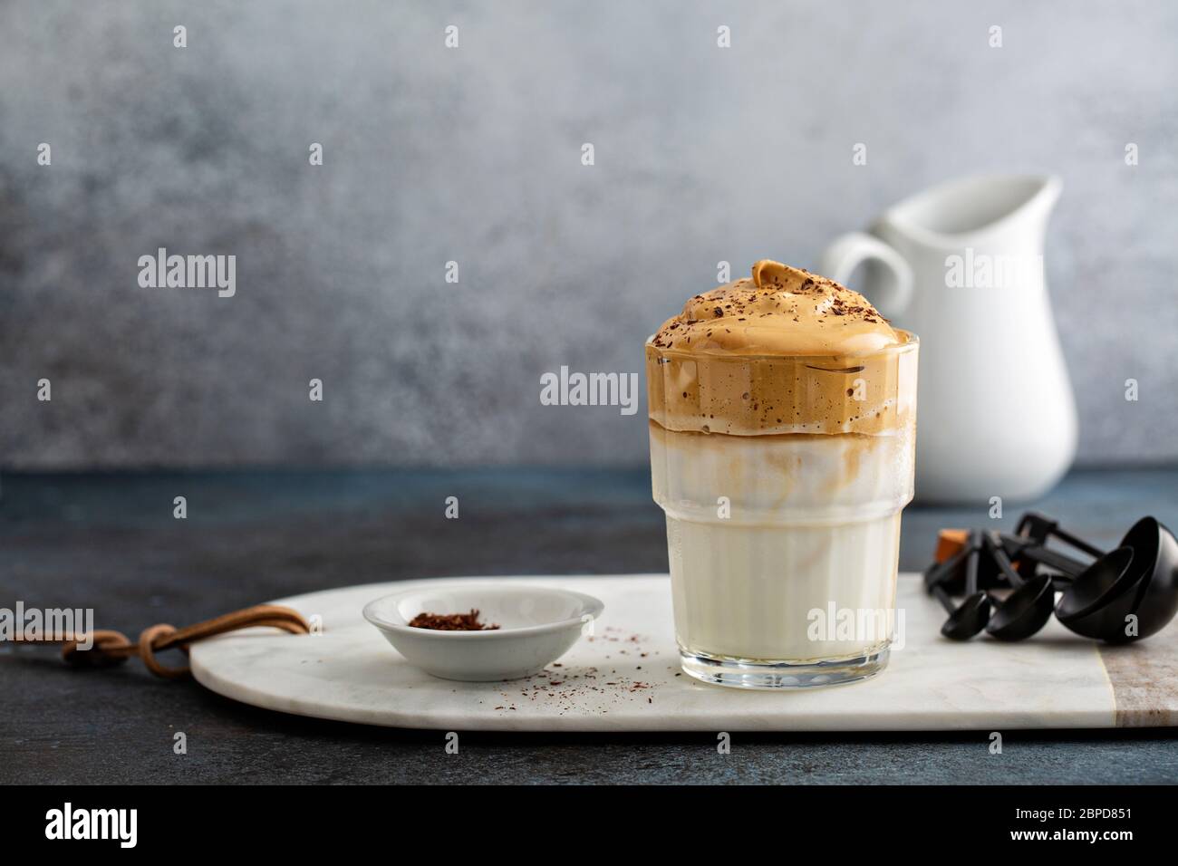 Dalgona coffee or whipped instant coffee Stock Photo - Alamy