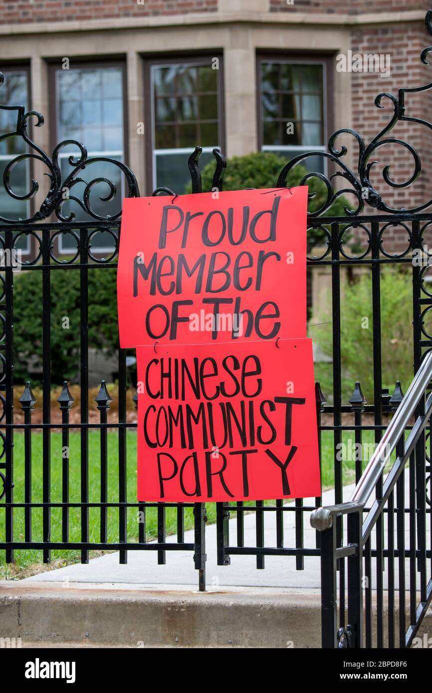 St. Paul, Minnesota. Protest at Governor Tim Walz's mansion to reopen ...
