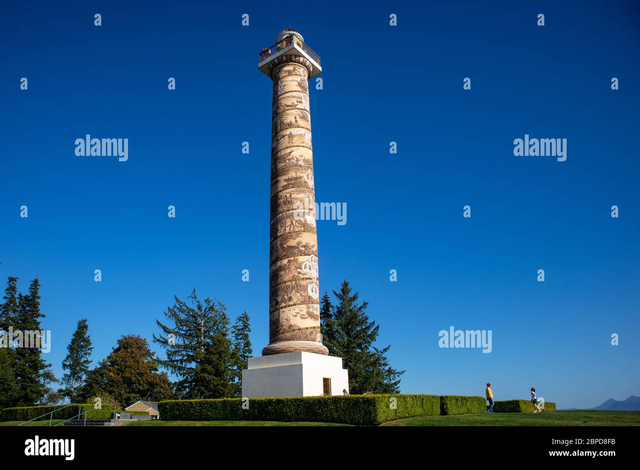 Astoria Column, Astoria, Oregon, USA, Coxcomb Hill next to the Columbia ...