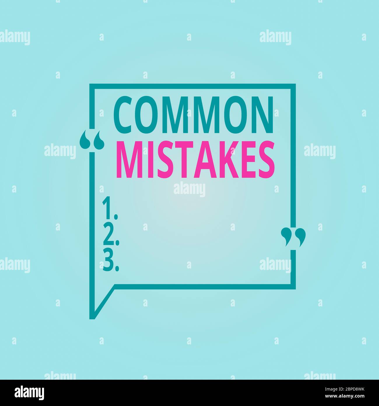 Writing note showing Common Mistakes. Business concept for actions that ...