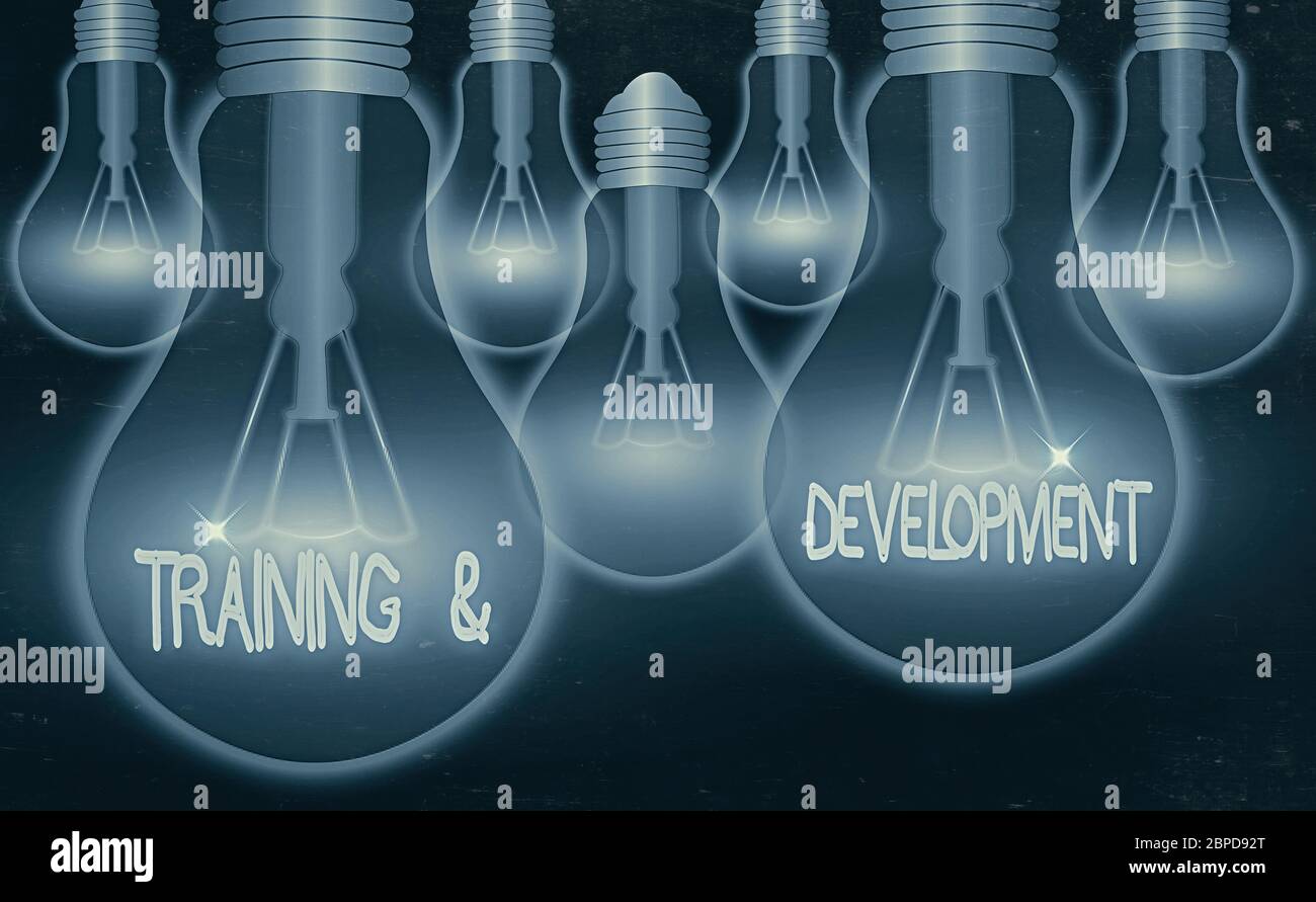 Text sign showing Training And Development. Business photo text learn ...