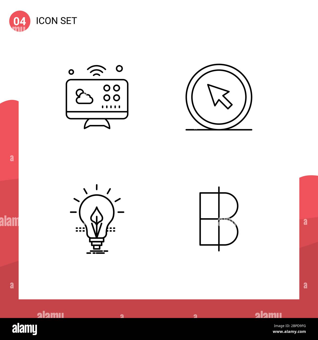 Group of 4 Filledline Flat Colors Signs and Symbols for communications ...