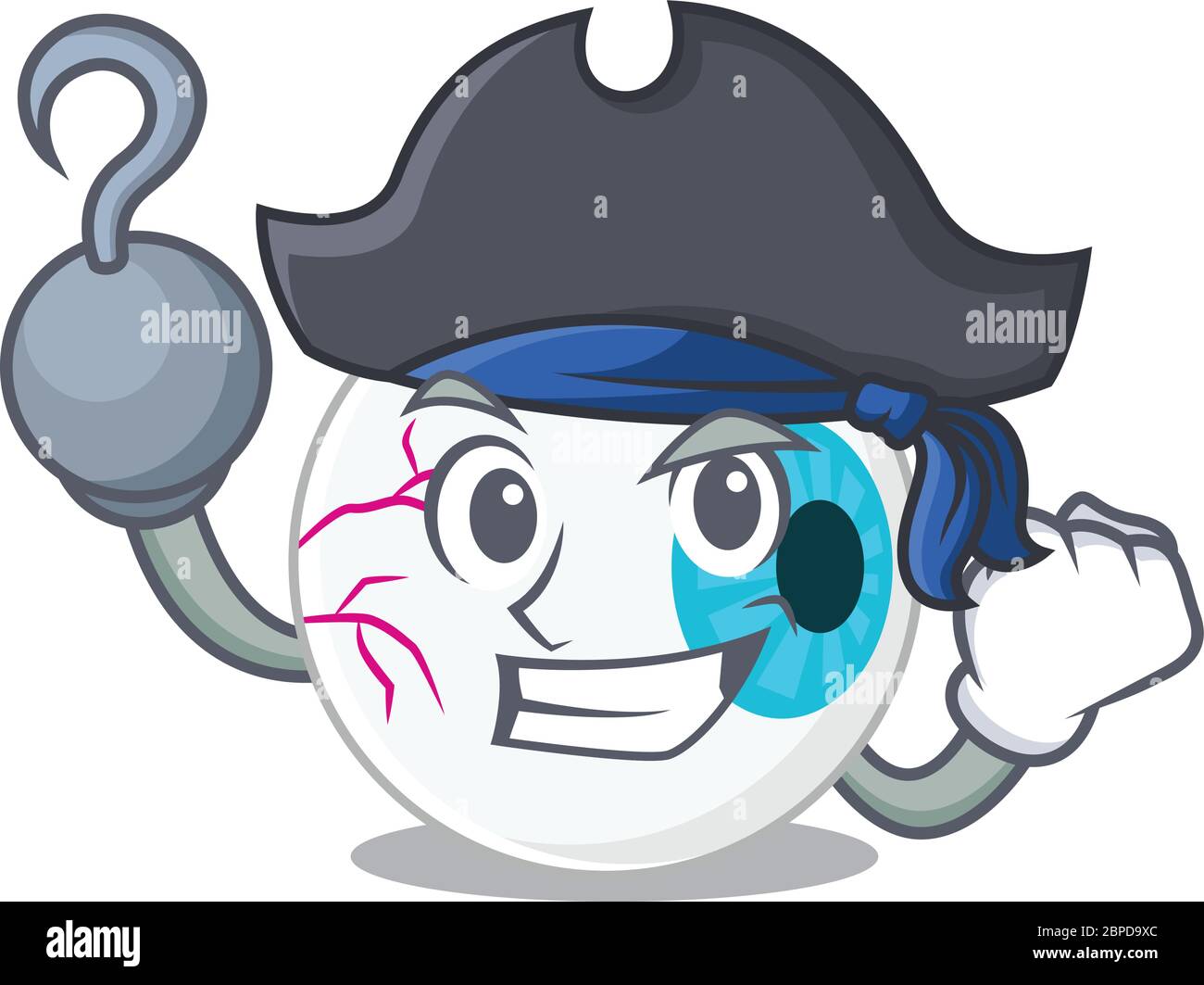 Eyeball cartoon design in a Pirate character with one hook hand Stock ...