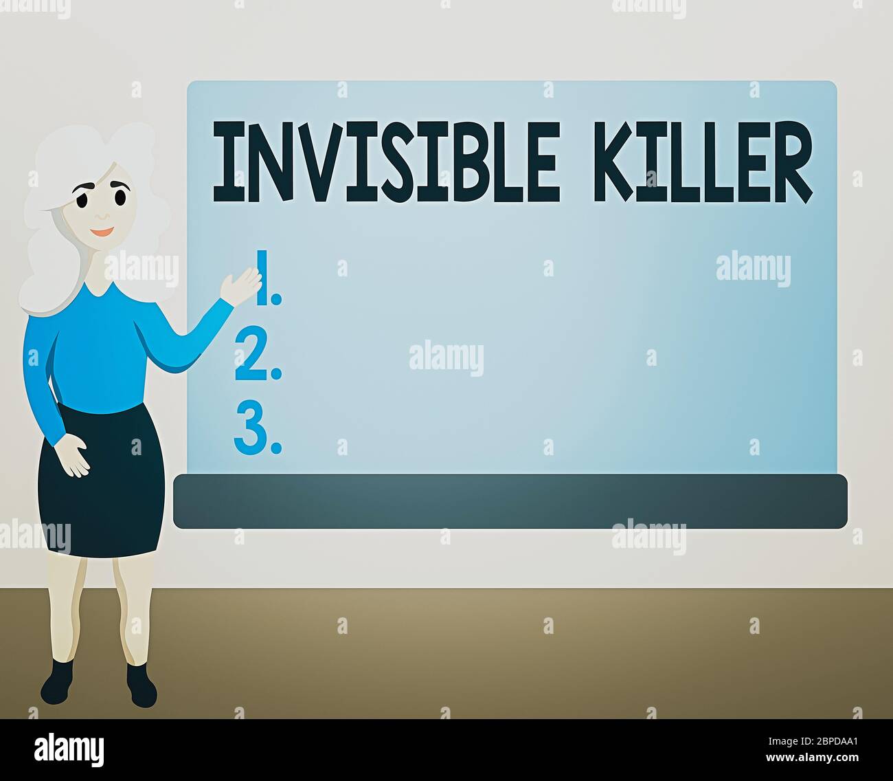 Writing note showing Invisible Killer. Business concept for presence ...