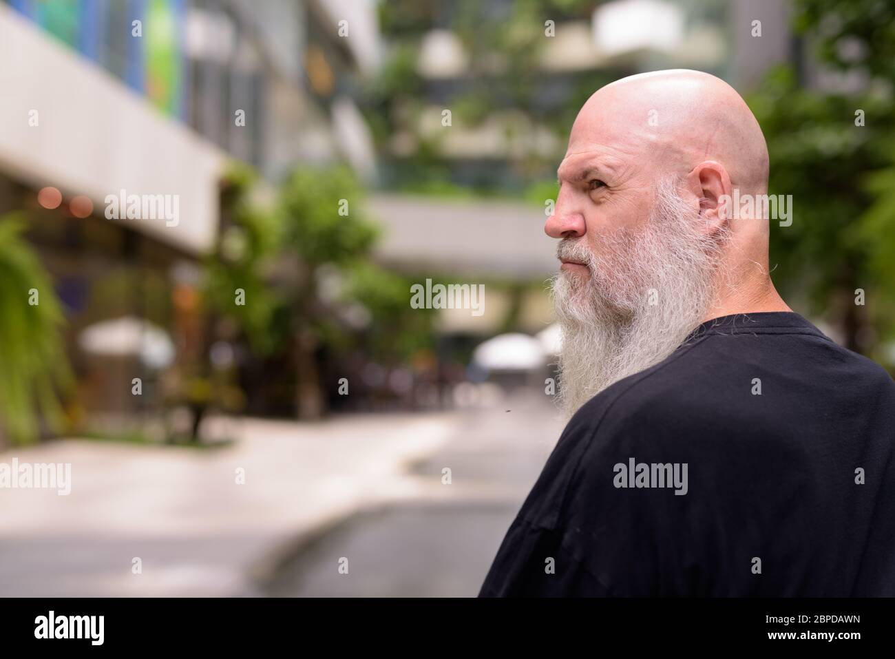 Mature bald bearded tourist man hi-res stock photography and images - Alamy