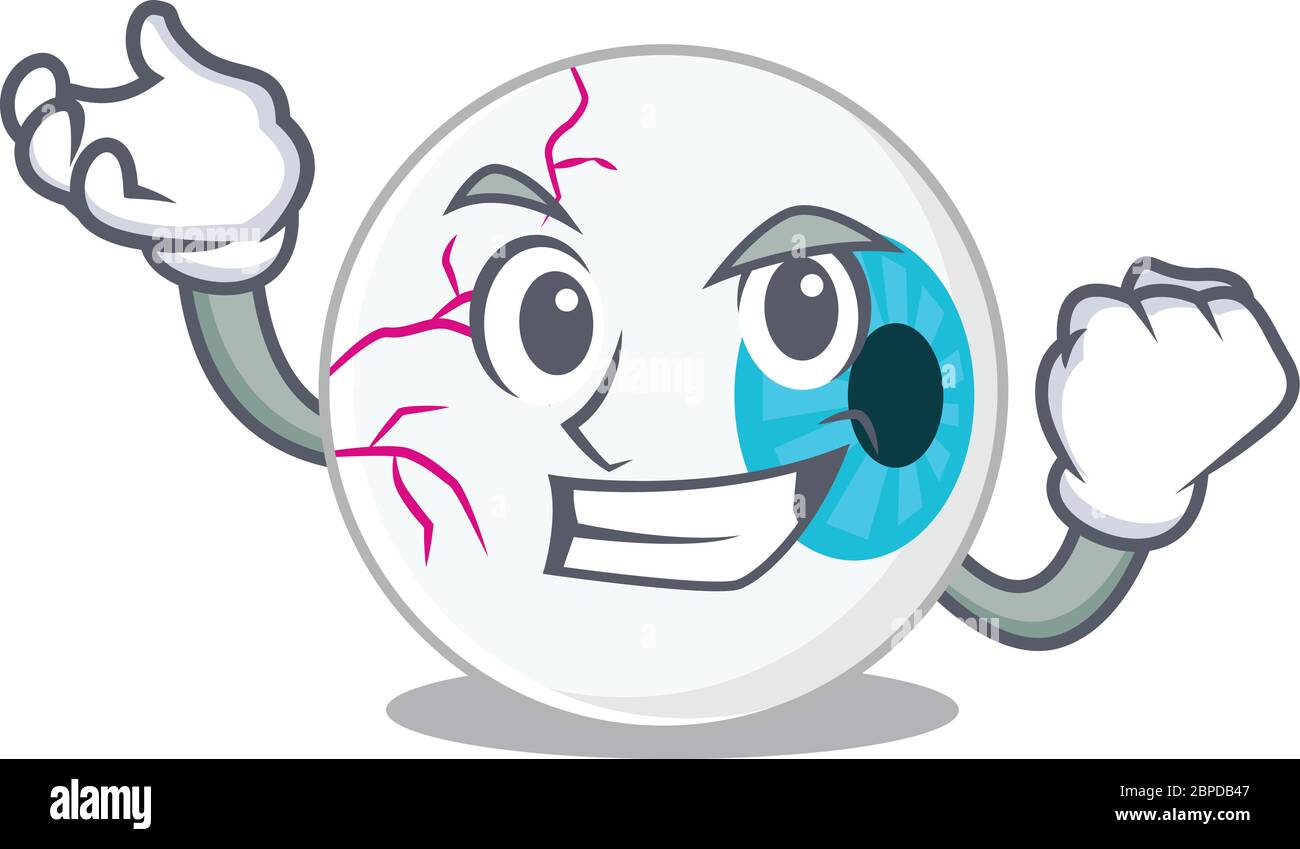 A funny cartoon design concept of eyeball with happy face Stock Vector ...