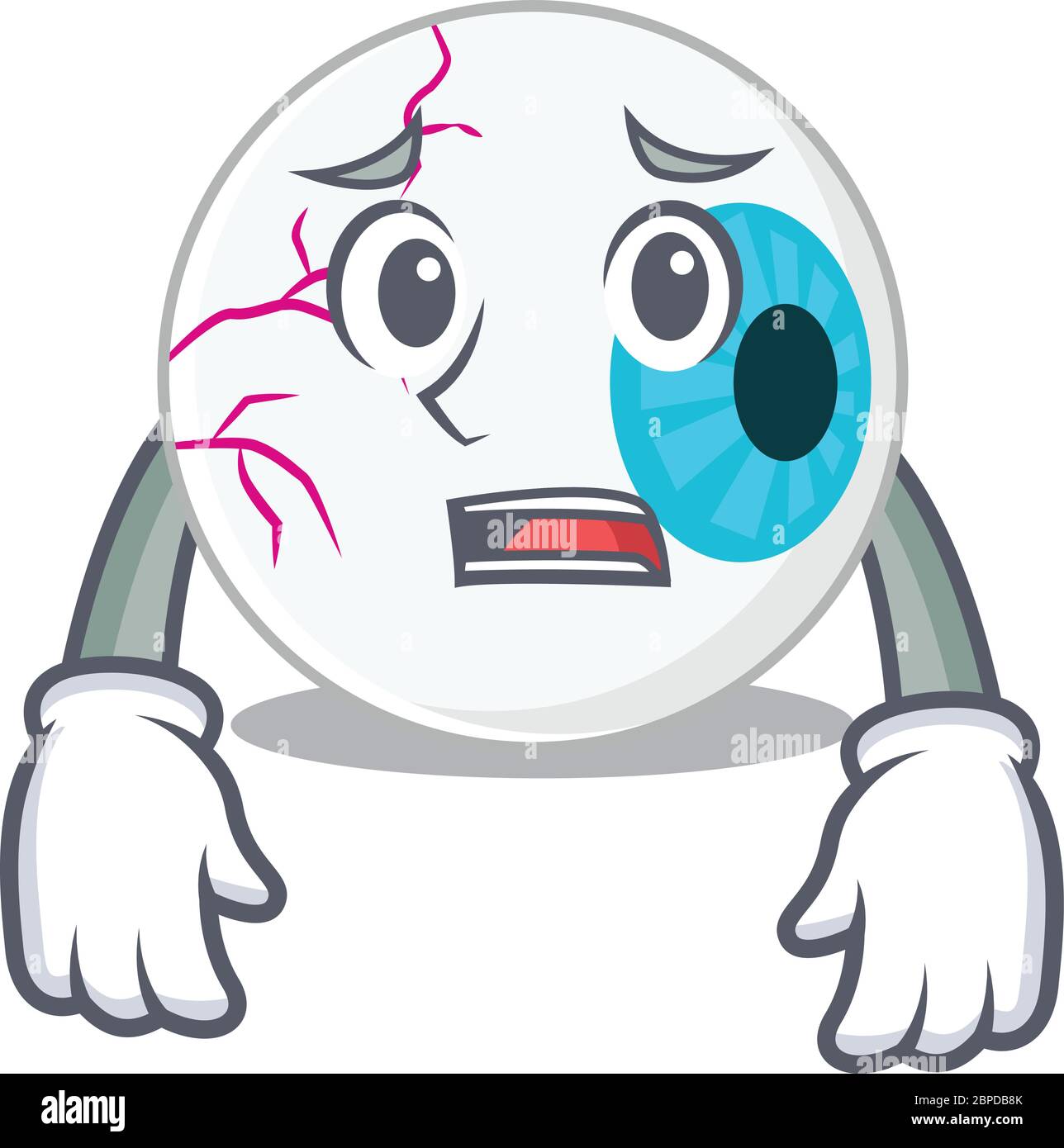 Cartoon design style of eyeball having worried face Stock Vector Image ...