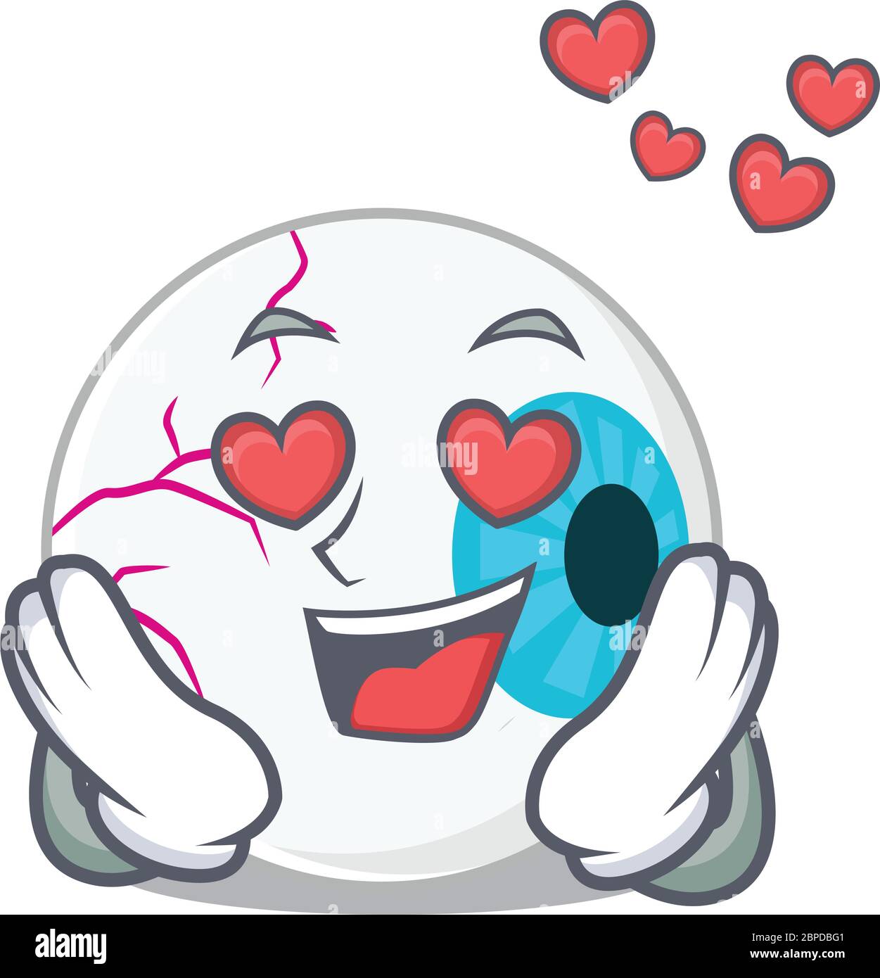 Romantic eyeball cartoon character has a falling in love eyes Stock ...