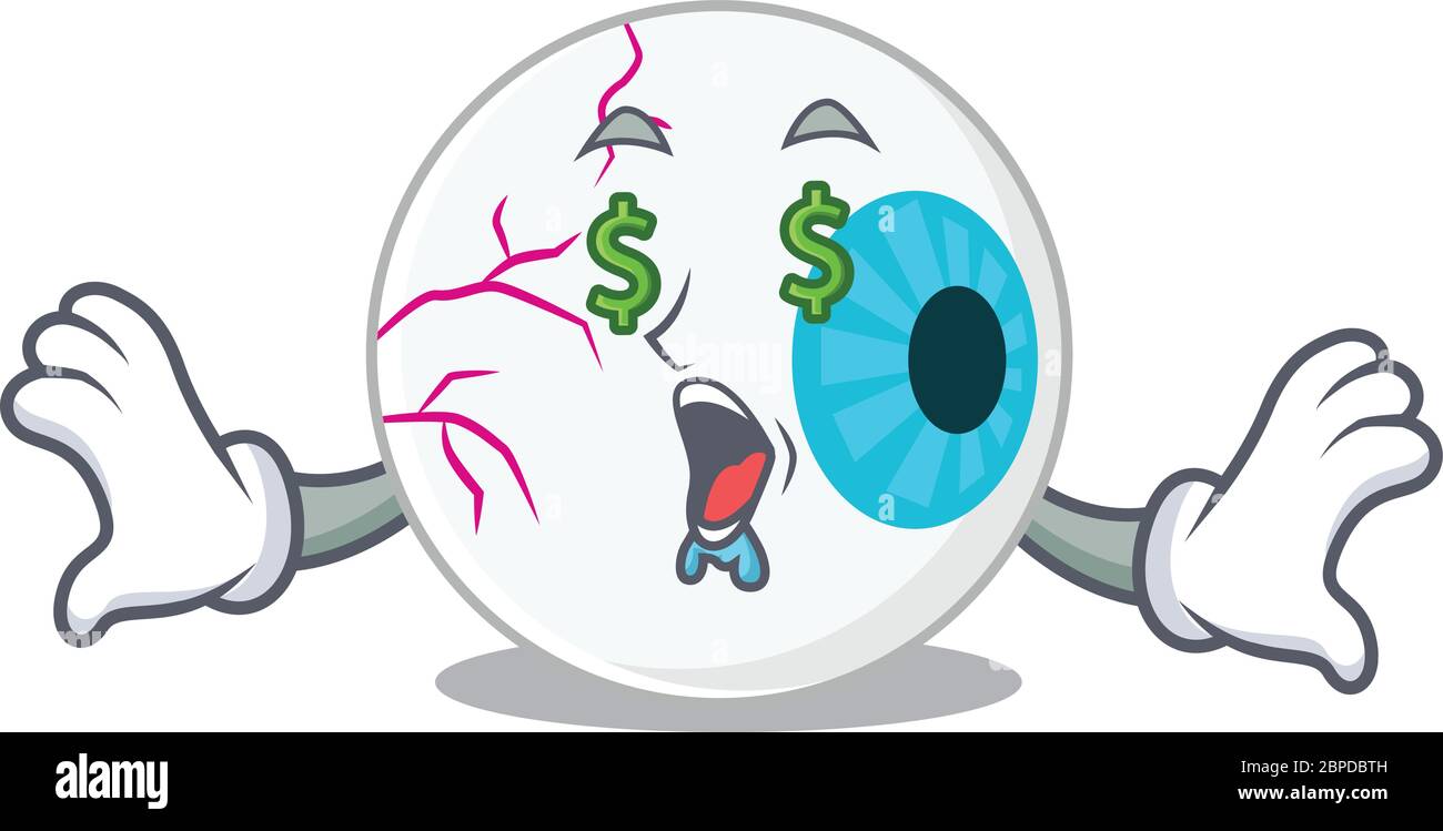 wealthy cartoon character concept of eyeball with money eyes Stock ...