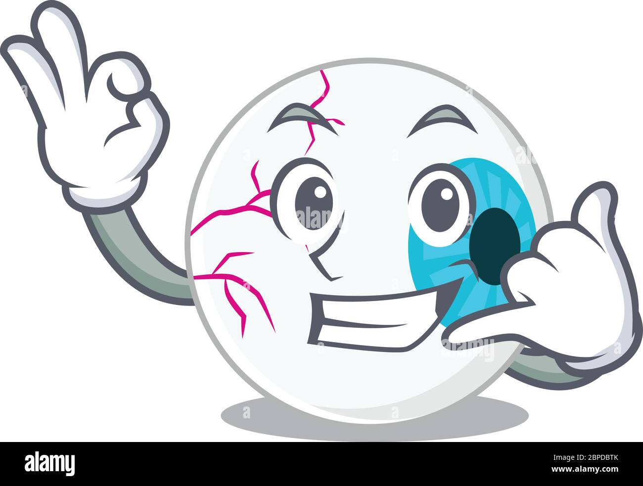 Caricature design of eyeball showing call me funny gesture Stock Vector ...