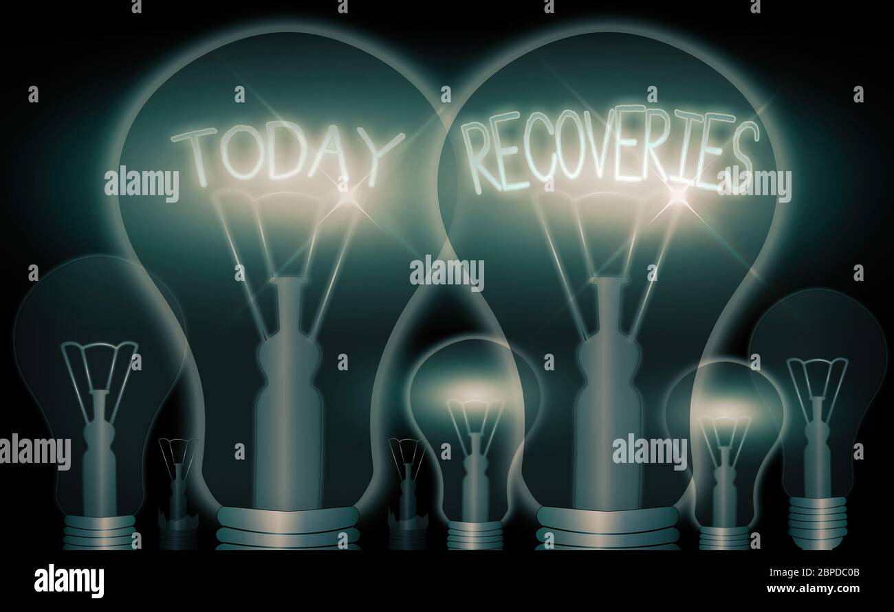 Conceptual hand writing showing Recoveries. Concept meaning process of ...