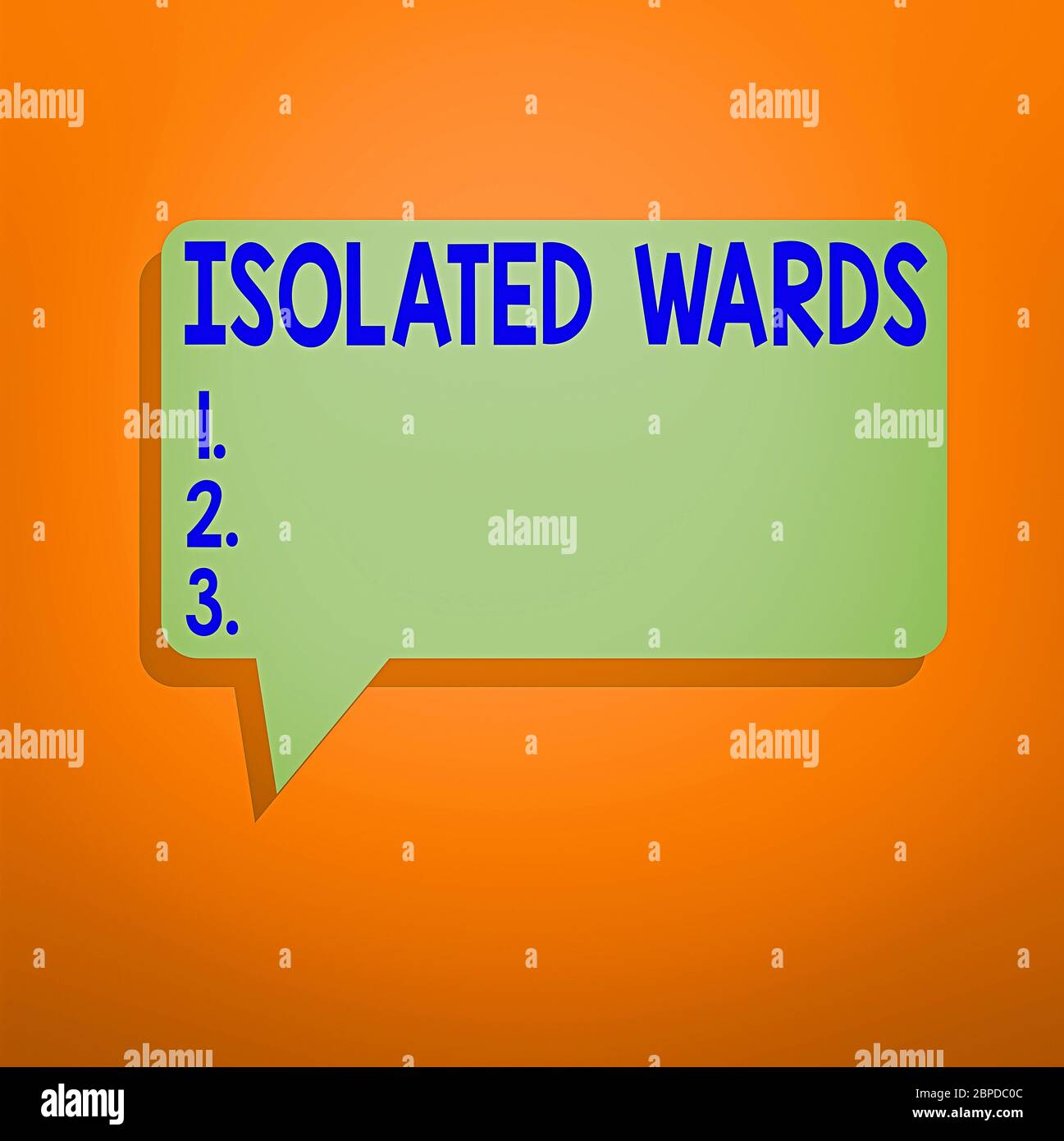 Conceptual hand writing showing Isolated Wards. Concept meaning ...