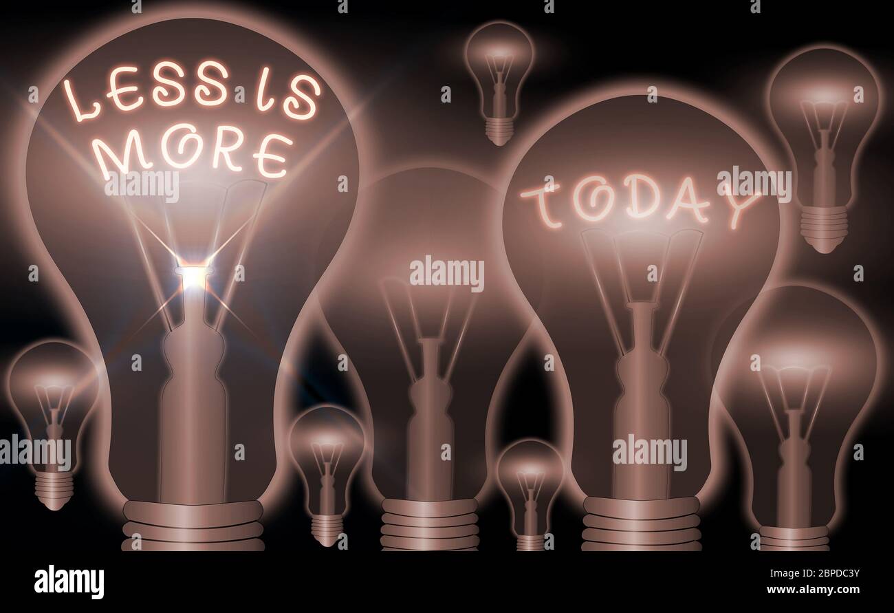 Text sign showing Less Is More. Business photo showcasing used to ...