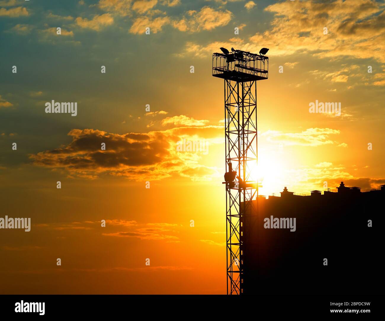 Tower on train station transportation background Stock Photo - Alamy