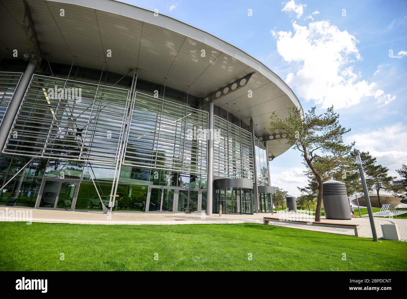 Wolfsburg with the Autostadt Museum. WOLFSBURG, GERMANY. May 19, 2016 ...
