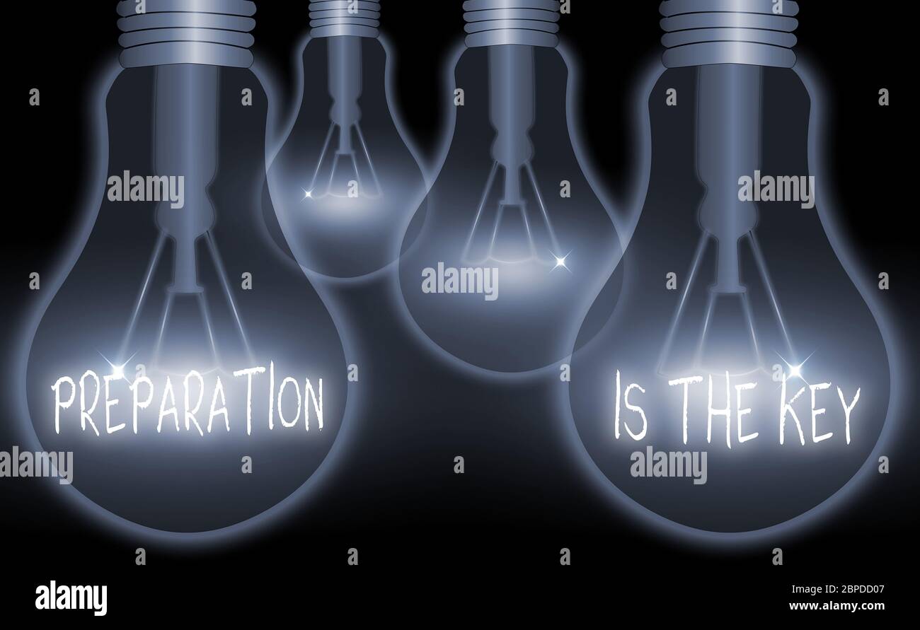 Writing note showing Preparation Is The Key. Business concept for it ...