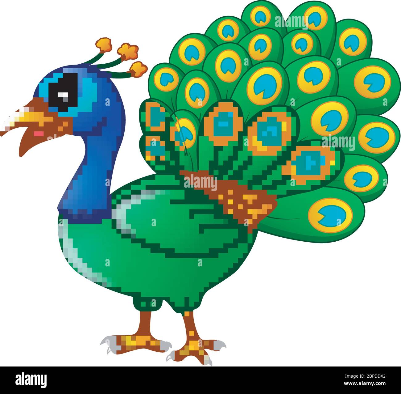Happy peacock cartoon isolated on white background Stock Vector Image ...
