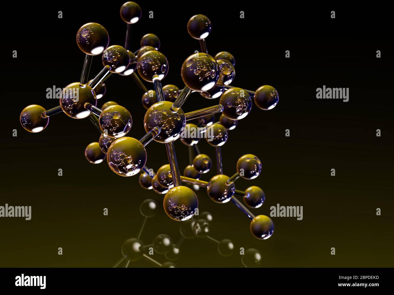 3d rendering of Science background with molecule or atom, Transparent ...