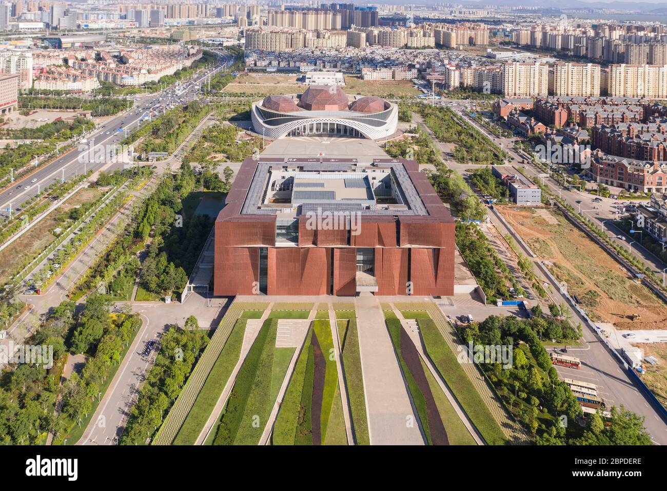 Aerial view of the new Yunnan Provincial Museum and Yunnan Grand ...