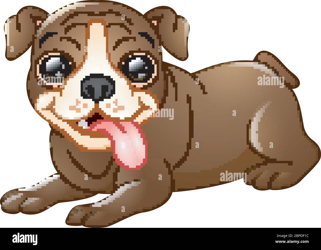 Happy bulldog cartoon isolated on white background Stock Vector Image ...
