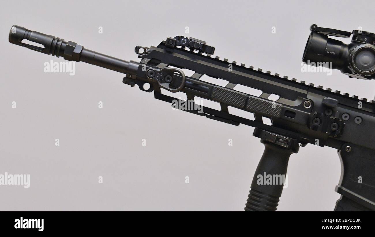 Japan Ground Self-Defense Force's HOWA Type 20 assault rifle displayed for the press at the ...