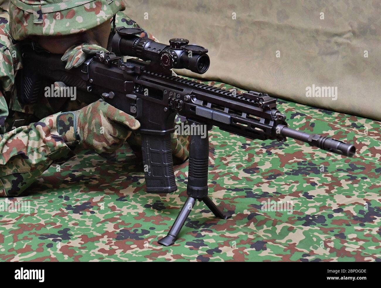 Japan Ground Self-Defense Force's HOWA Type 20 assault rifle displayed for the press at the ...