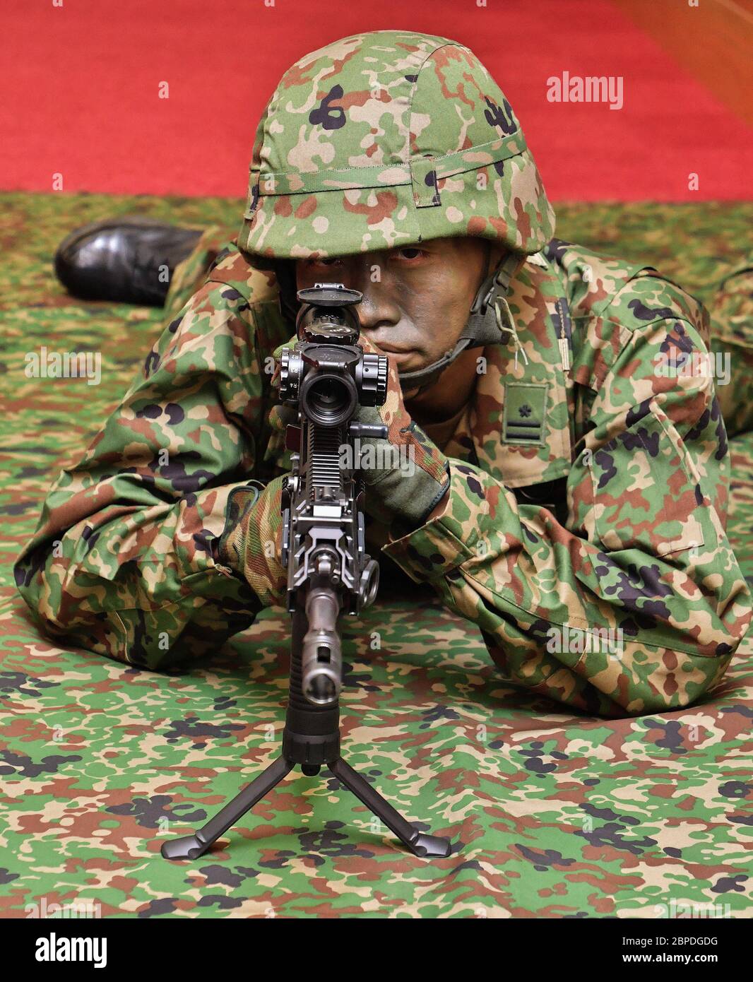 Japan Ground Self-Defense Force's HOWA Type 20 assault rifle displayed for the press at the ...
