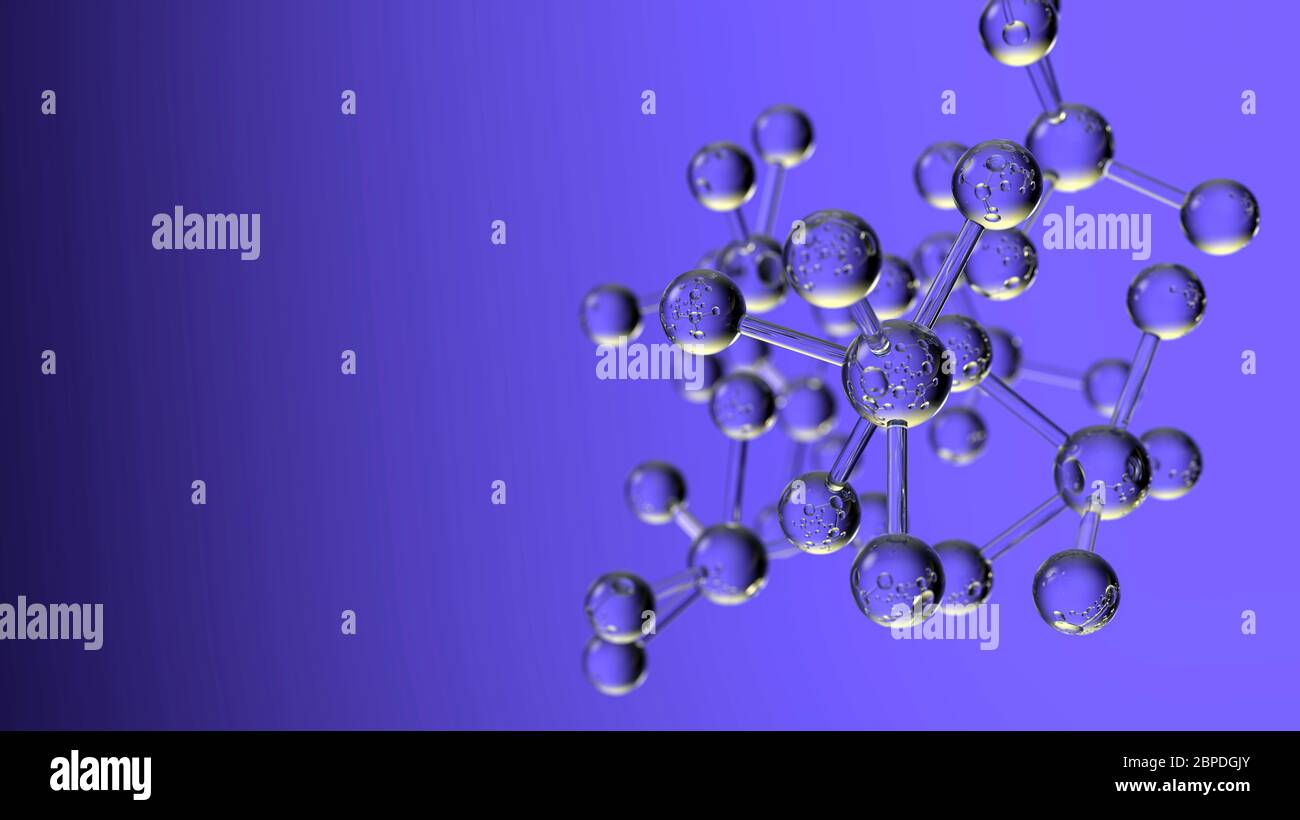 3d rendering of Science background with molecule or atom, Transparent ...