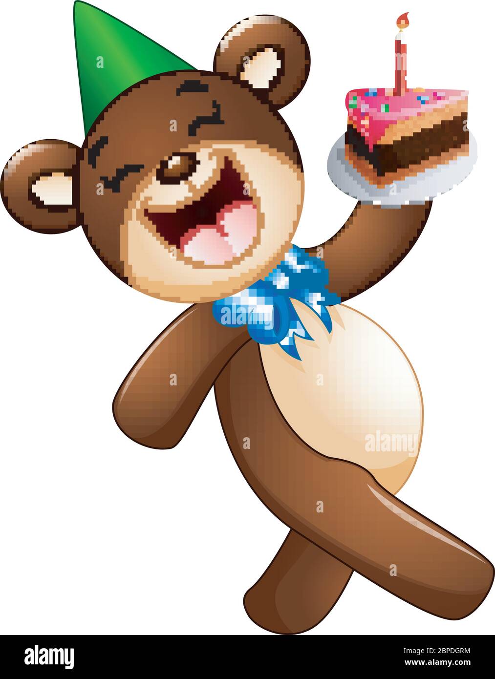 Happy bear cartoon holding birthday cake Stock Vector Image & Art - Alamy