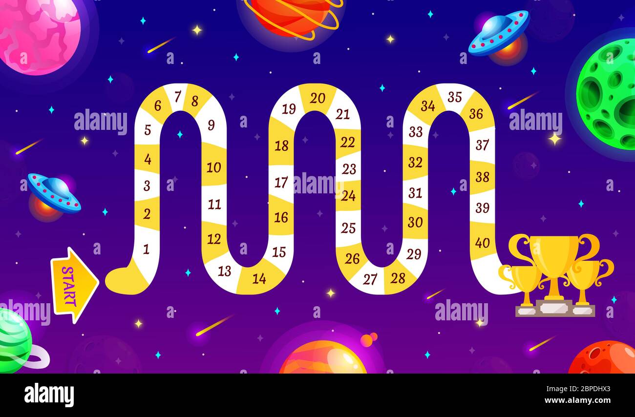 Space adventure game. Graphic user interface. Template for children's ...